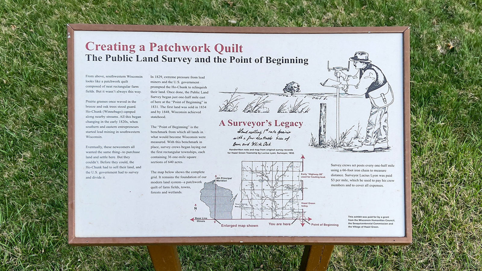 Wisconsin Historical Marker: The Point of Beginning – AdamMartin.SPACE